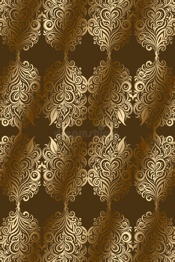 Golden Oriental Pattern for Use in Graphics Stock Illustration ...