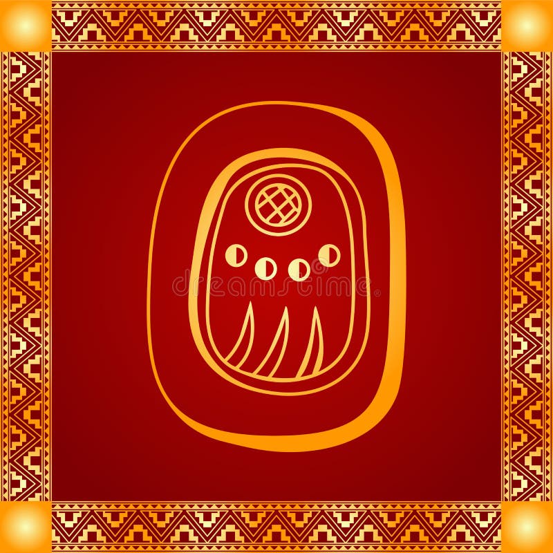 Golden Ornament of American Indians, Aztec and Maya Stock Illustration ...