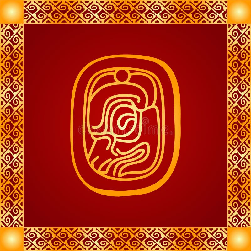 Golden Ornament of American Indians, Aztec and Maya Stock Vector ...