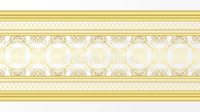 Golden ornamental border stock vector. Illustration of luxury - 187858149