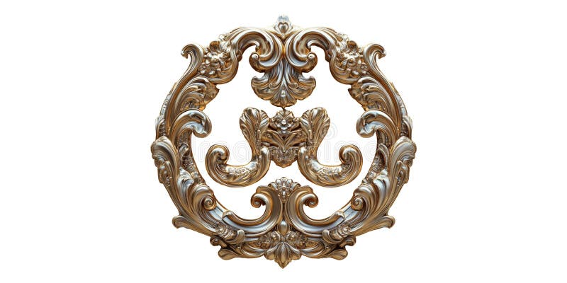 Golden Ornamental Frame with Intricate Patterns Isolated on Transparent ...
