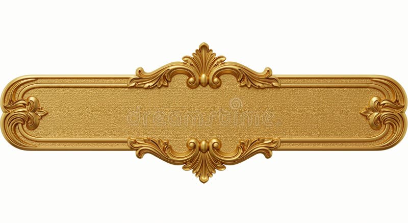Golden Ornate Rectangular Frame with Intricate Floral and Scroll ...