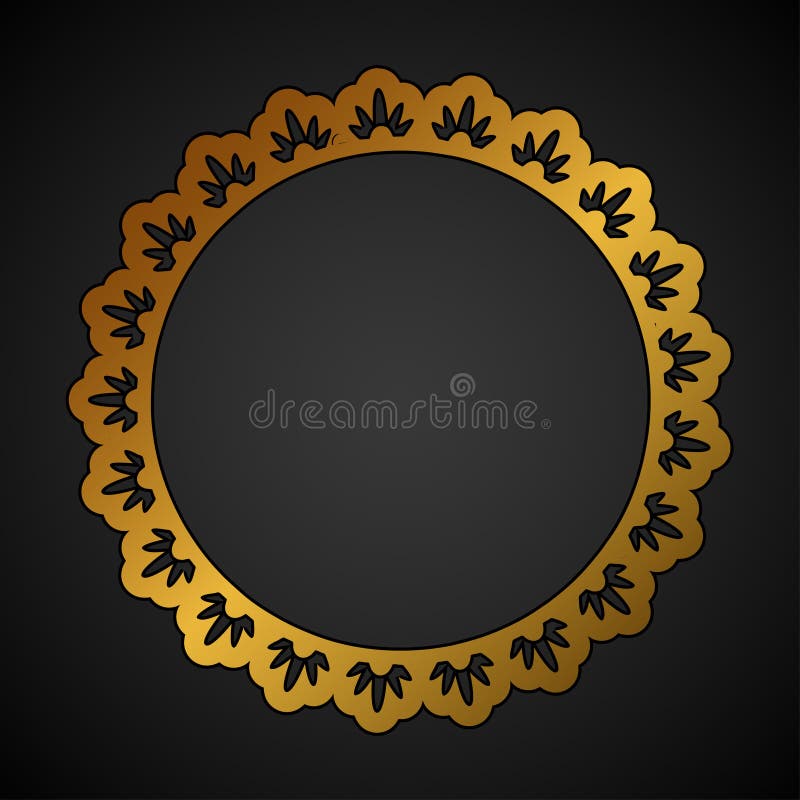 Golden ornate round frame stock vector. Illustration of deco - 50661985