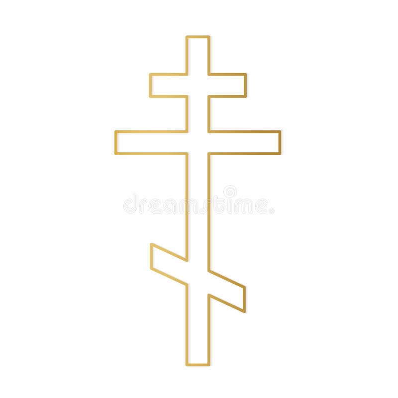 Golden orthodox cross icon stock vector. Illustration of christ - 249880175
