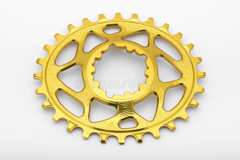 Golden oval chainring stock image. Image of chain, gear - 81424039