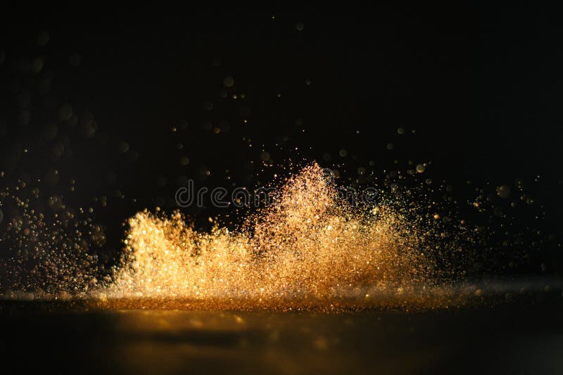 Golden Overlay Background of Golden Lights with Bokeh Effect. Includes ...