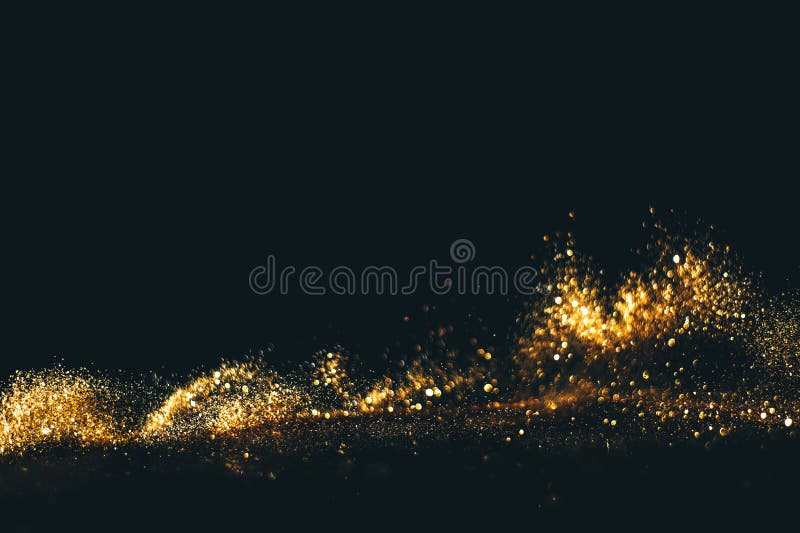 Golden Overlay Background of Golden Lights with Bokeh Effect. Includes ...