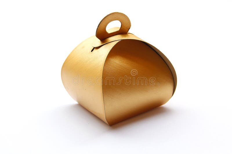 Golden Package Box stock image. Image of knot, brown - 51351291