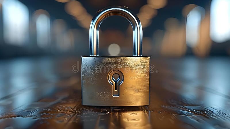 Golden Padlock: Emblem of Digital Security. Concept Digital Security ...