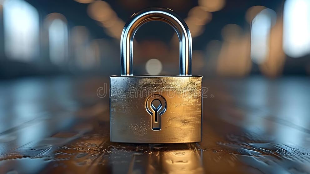 Golden Padlock: Emblem of Digital Security. Concept Digital Security ...