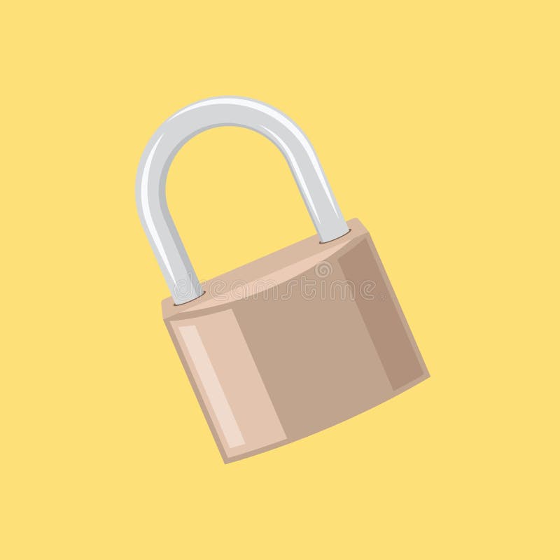 Golden Padlock Isolated Vector Element Design Template Stock ...
