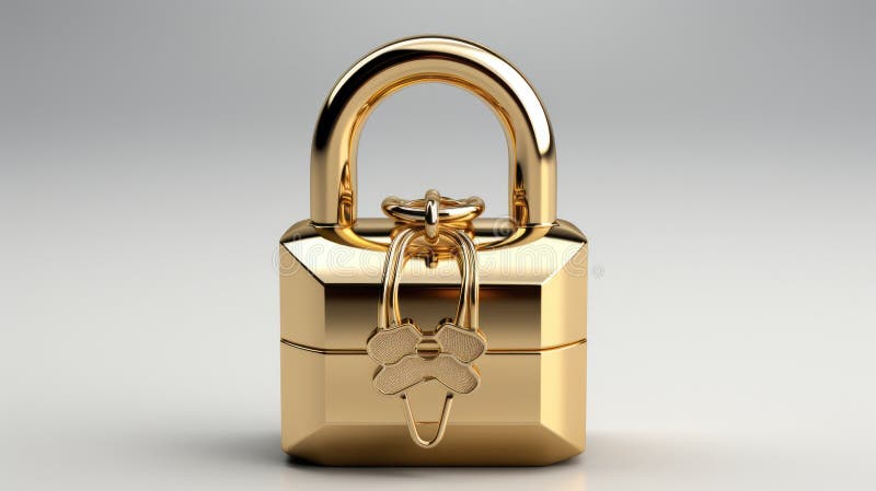 A Golden Padlock with a Key on it. Generative AI Image. Stock ...