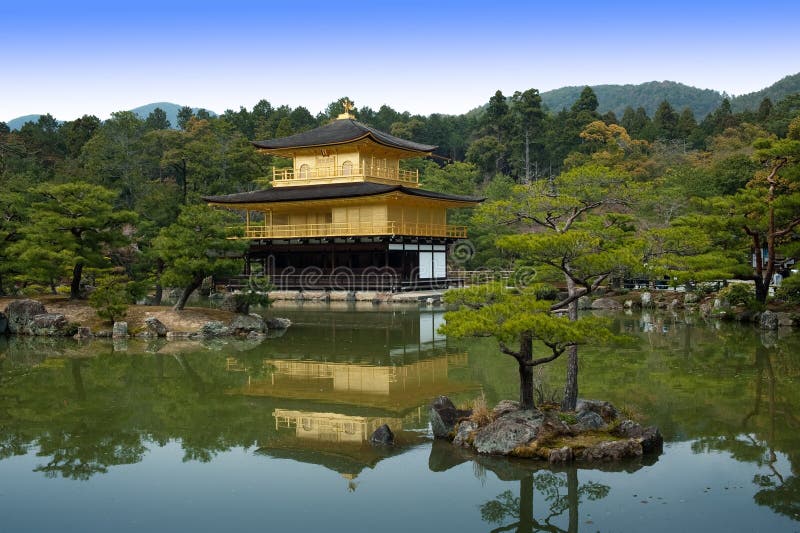 Golden Pagoda Castle in Kyoto Stock Photo - Image of tower, kyoto: 19280966