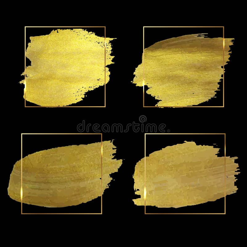 Golden Paint with Frame and Black Background Stock Vector ...