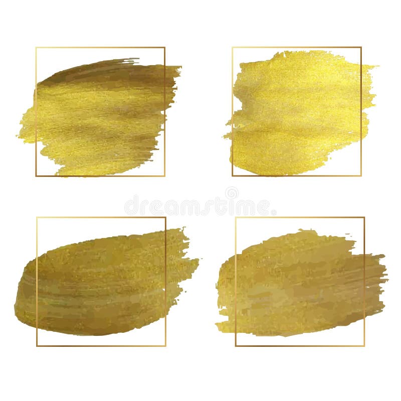Golden Paint with Frame and White Background Stock Vector ...