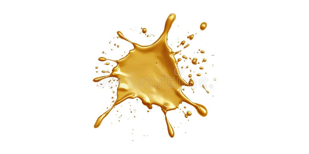 Golden Paint Splash. Creative Expression and Luxury Design Element ...