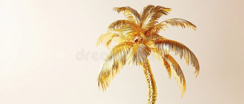 GOLDEN PALM TREE on WHITE stock illustration. Illustration of coast ...