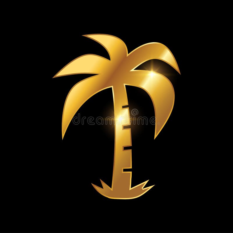 Golden Palm Tree Vector Sign Stock Vector - Illustration of banner ...