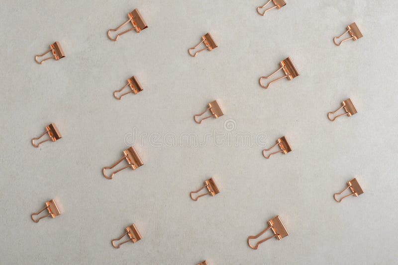 Golden Paper Binder Clips Pattern Stock Image - Image of paperclip ...