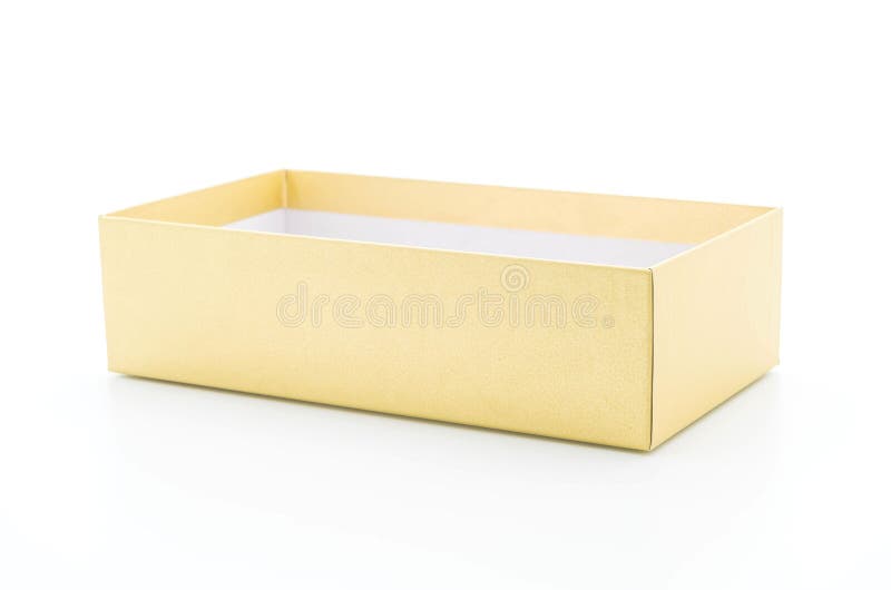 Golden paper box stock photo. Image of retail, empty - 98175082