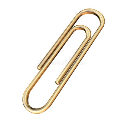 Golden paperclip stock illustration. Illustration of paperclip - 4355349