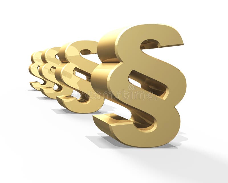 Golden Paragraphs In Row Over White Stock Illustration - Illustration ...