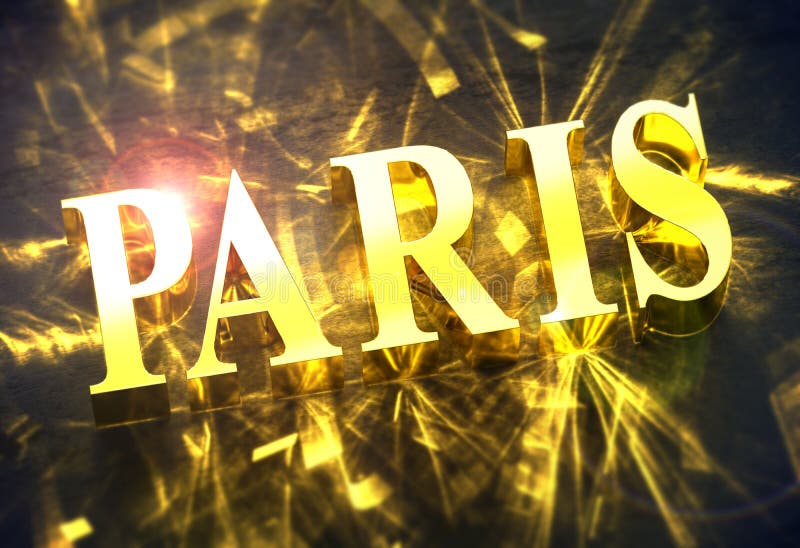 Paris Word with Eiffel Tower Stock Vector - Illustration of handwritten ...