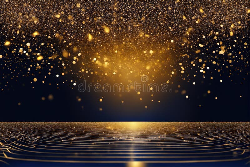 Golden Particle Effect Wallpaper Background in Front of Black ...
