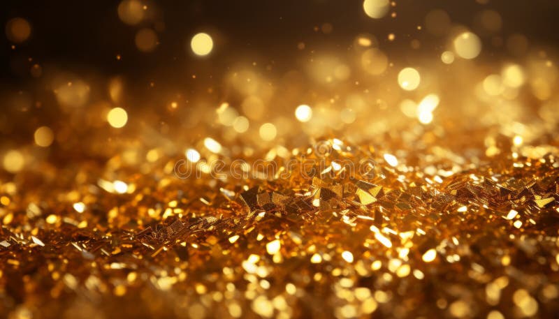 Golden Particle Fluid with Mesmerizing Glow and Enchanting Sparkles in ...