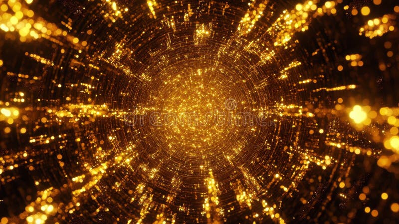 Golden Particle Swirl: an Abstract Vortex of Light and Shimmering ...