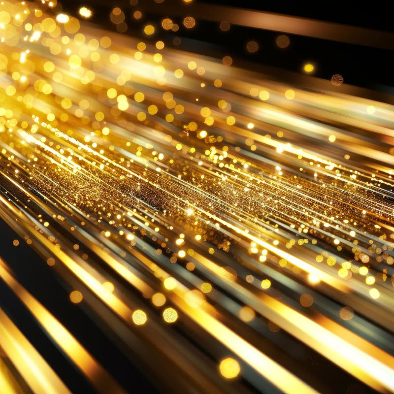 Golden Particles Abstract Golden Light Trails, High Speed Streaks of ...