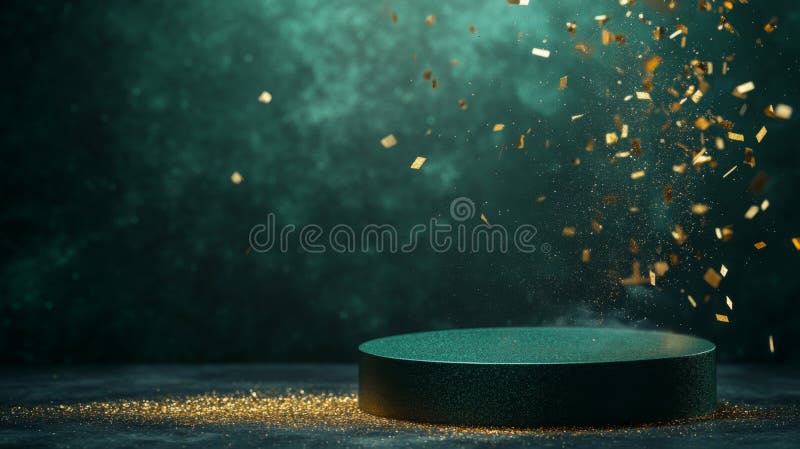 Golden Particles Ascending Above a Dark, Textured Surface in Dim ...