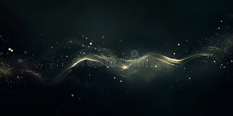 Golden Particles Creating a Captivating Wave Pattern As they Flow and ...
