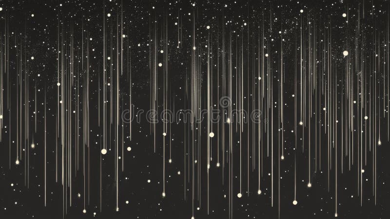 Golden Particles Falling from Top on Black Background with Glowing Dots ...