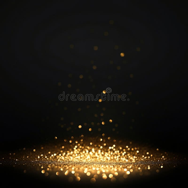 Golden Particles Shimmer Against a Dark Background, Creating a ...