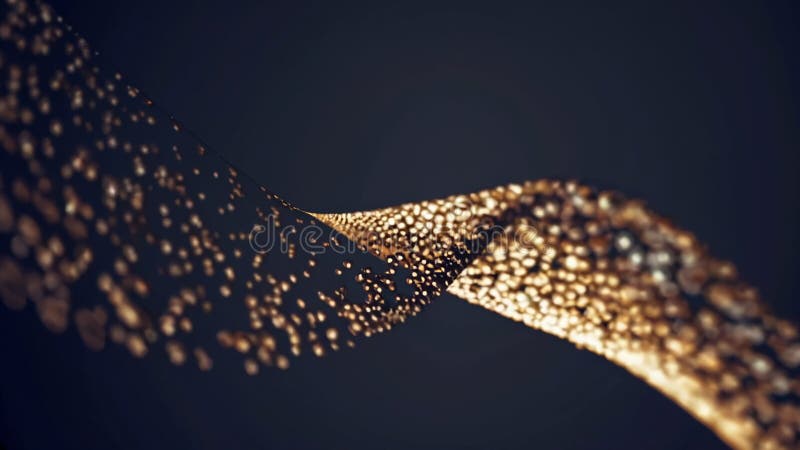 Golden Particles are Swirling, Flowing, and Rotating, Creating a ...