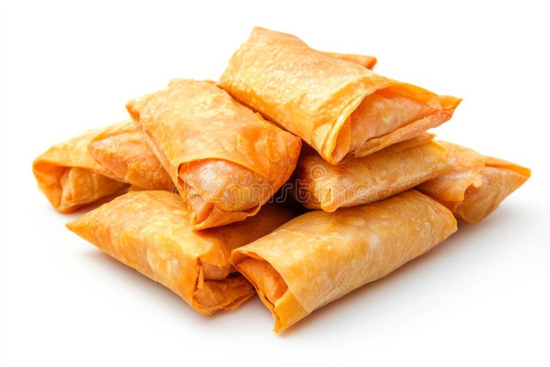 Golden Pastry Stack on White Background. AI Image Stock Photo - Image ...