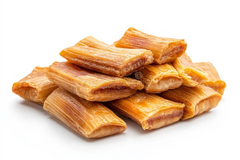 Golden Pastry Stack on White Background. AI Image Stock Photo - Image ...