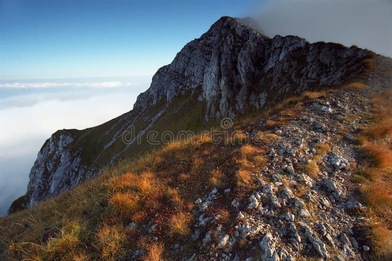 Golden Path stock image. Image of mountaineering, valley - 1355647