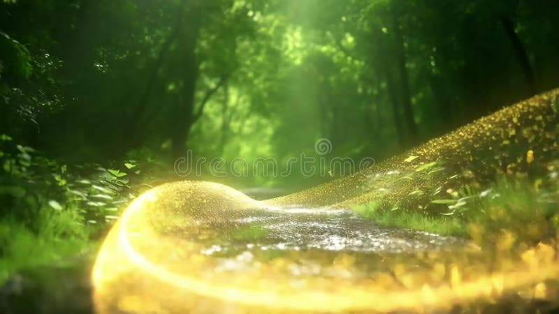 Golden Path through Lush Forest Stock Video - Video of dreamlike ...
