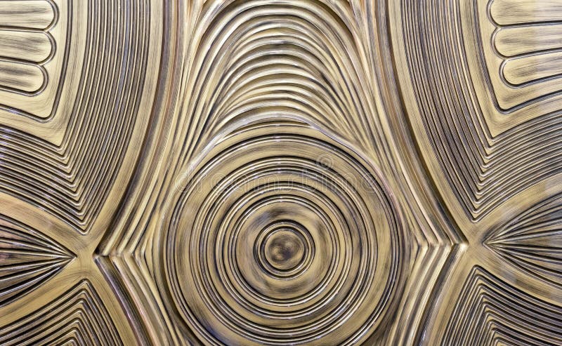 Golden with Patina Plastic 3D Panel with Wavy Texture. Decorative Panel ...