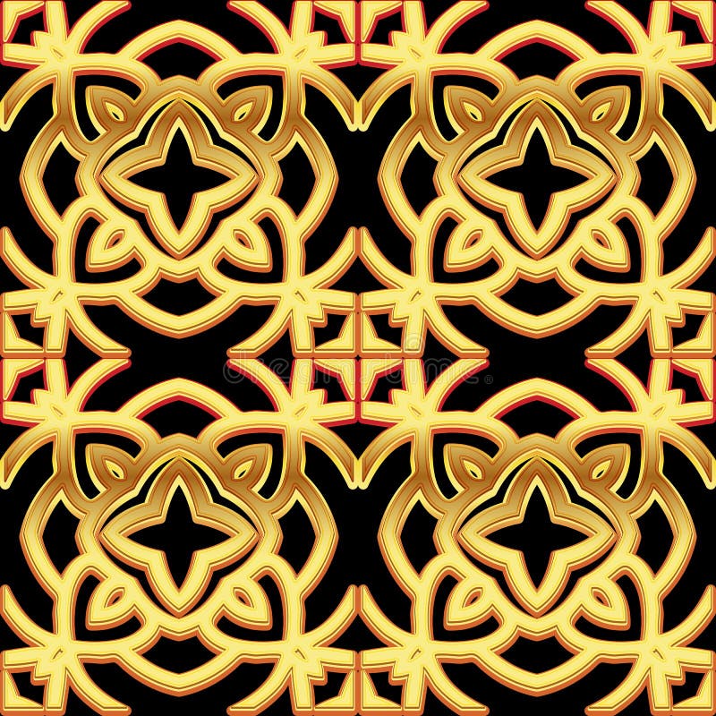 Golden Pattern with Arabic Ornament. Texture for Textile or Fabric ...