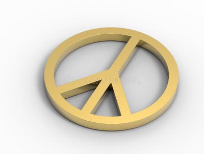 Golden peace sign stock illustration. Illustration of bright - 15292443