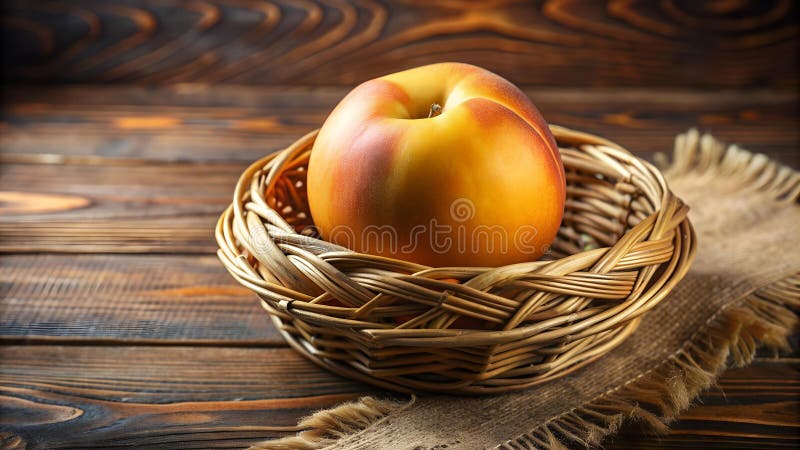 Golden Peach with a Woven Basket: a Touch of Rustic Elegance AI ...