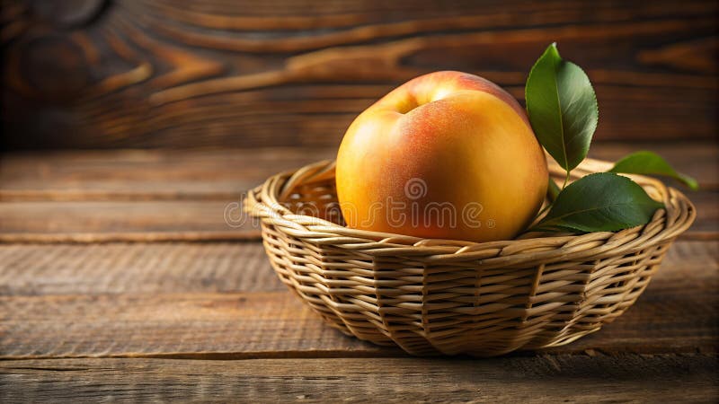 Golden Peach with a Woven Basket: a Touch of Rustic Elegance Generative ...