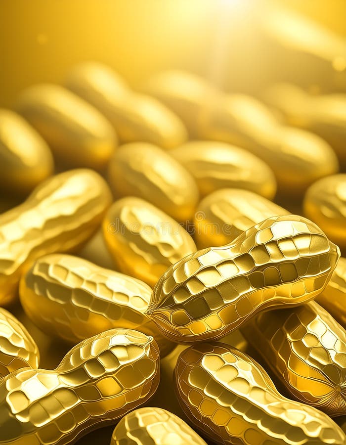 Golden peanuts stock illustration. Illustration of pindar - 323992411