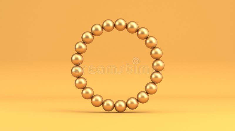 Golden pearl circle 3D stock illustration. Illustration of bracelet ...