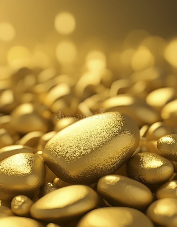 Golden pebbles stock illustration. Illustration of pile - 327409562