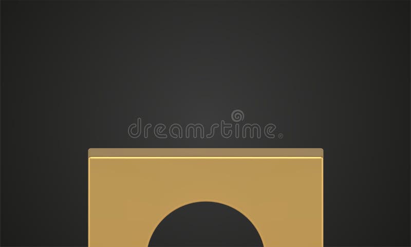 Golden Pedestal Arch Rectangular Foundation Scene Podium Product ...