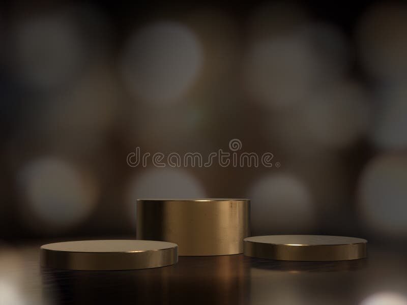 Golden Pedestal for Display, Platform for Design, Blank Product Stand ... Golden Pedestal for Display, Platform for Design, Blank Product Stand ...